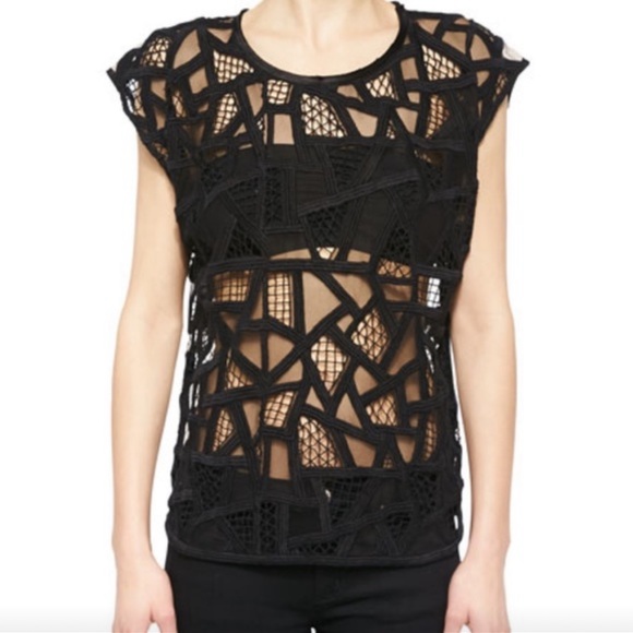 IRO | Tops | Iro Mesh Knit Cutout Sheer Patchwork Sleeveless Tank Top ...